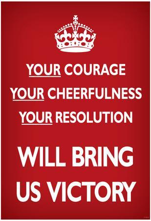 Your Courage Will Bring Us Victory (Motivational, Red) Art Poster Print ...