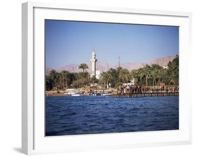 'Youths Swimming from Jetty, Town Beach, Aqaba, Jordan, Middle East ...