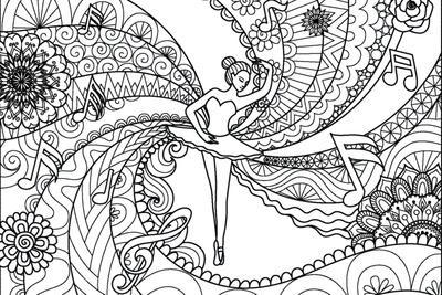 'Zendoodle Design of Ballet Dancer for Adult Coloring Book Pages. Stock ...