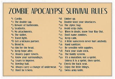 Zombie Apocalypse Survival Rules