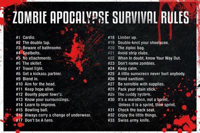 Zombie Apocalypse Survival Rules