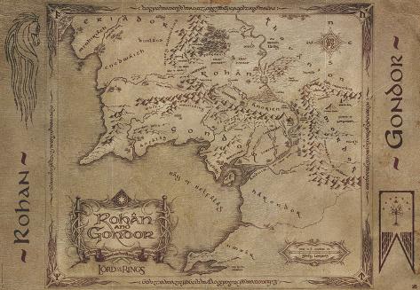 Lord of the Rings - Rohan and Gondor Map Posters sur AllPosters.fr