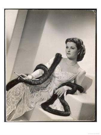 'American Film Star Joan Bennett Models a Dress She Wears in Her Latest ...
