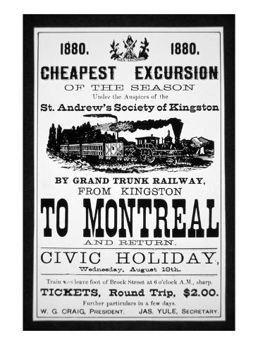 Grand Trunk Railway Poster, 1880 (Engraving) Giclee Print by Canadian ...