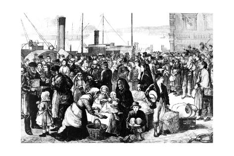 Irish Emigrants Leaving Queenstown Harbour, Illustration from 'The ...