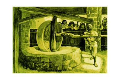 ''Samson turns the mill in prison' - Bible' Giclee Print - James ...