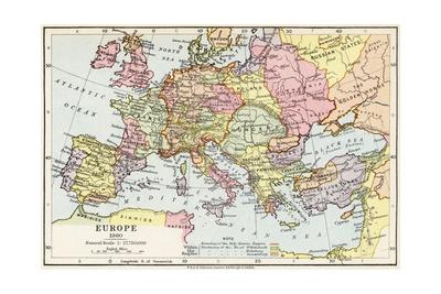 'Map of Europe in 1360, from 'Historical Atlas'' Giclee Print ...