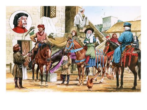 Canterbury Tales. Pilgrims Setting Off from the Tabard Inn. Giclee ...