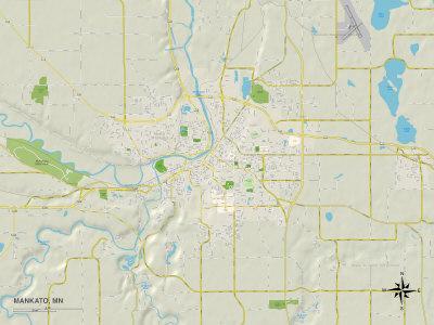 'Political Map of Mankato, MN' Prints - | AllPosters.com