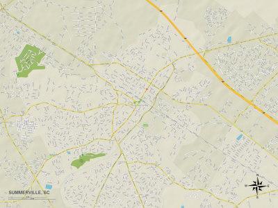 'Political Map of Summerville, SC' Poster - | AllPosters.com