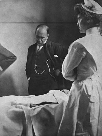 'Sir William Osler Reading a Patient's Chart at Bedside as a Nurse ...