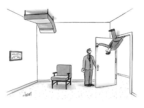 Patient enters psychiatrist's office on the ceiling and approaches ...