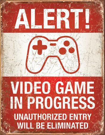 'Video Game in Progress' Tin Sign | AllPosters.com