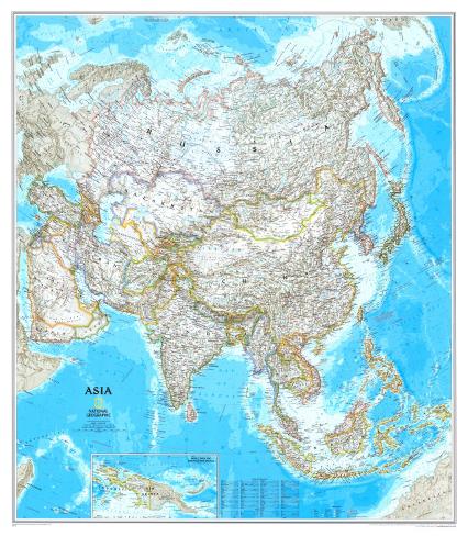 Asia Political Map Posters at AllPosters.com