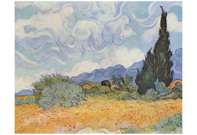 'Vincent Van Gogh (Corn field with cypresses) Art Poster Print' Posters ...