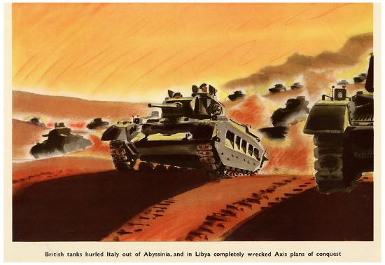 'British Tanks WWII War Propaganda Art Print Poster' Prints ...