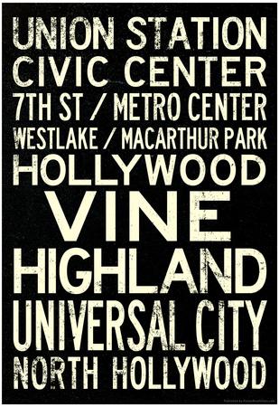 'Los Angeles Metro Rail Stations Travel Poster' Posters | AllPosters.com