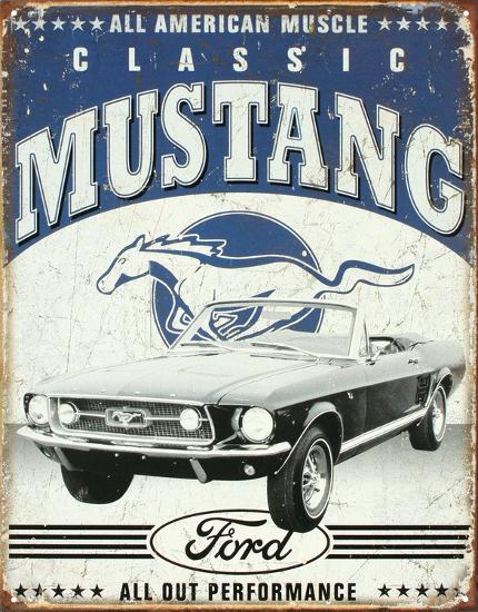 'Classic Mustang' Tin Sign | AllPosters.com