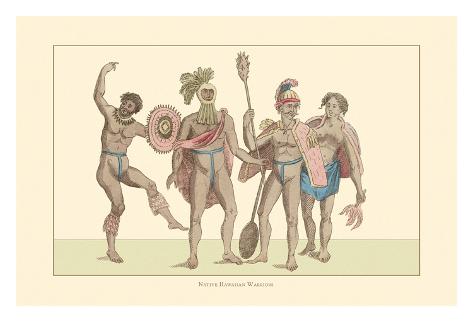 'Native Hawaiian Warriors - Pacific Islanders' Giclee Print - Pacifica ...