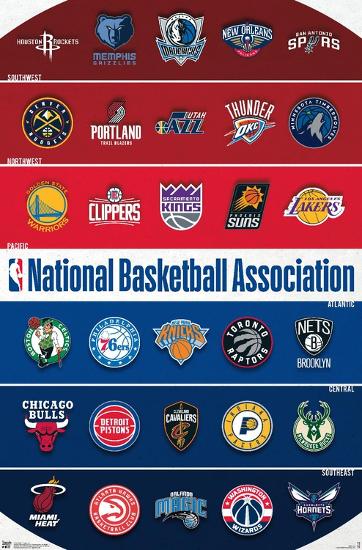 'NBA League - Logos 18' Posters | AllPosters.com