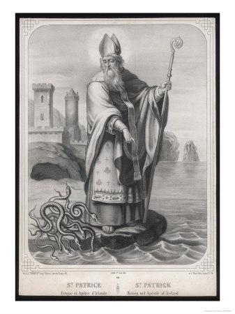 'Saint Patrick He Drives the Snakes out of Ireland' Giclee Print ...