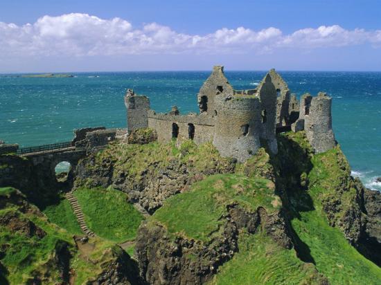 'Dunluce Castle on Rocky Coastline, County Antrim, Ulster, Northern ...