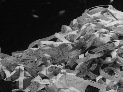 Photo of a Stack of Ticker Tape Covering as the Result of the Selling ...