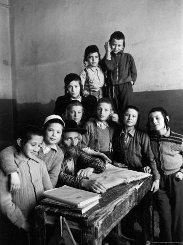 Portrait of Rabbi Eleazar Brizel and Students Photographic Print by ...