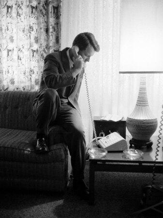 'Robert F. Kennedy Talking on Phone' Photographic Print - Hank Walker ...