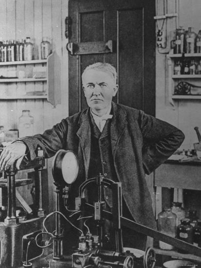 'Inventor Thomas Edison in His Laboratory' Premium Photographic Print ...