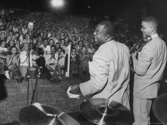Jazz Trumpeter Louis Armstrong During a Performance Premium ...