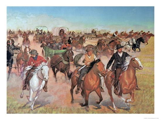'Oklahoma Land Rush, 1889' Giclee Print - H.c. Mcbarron | AllPosters.com