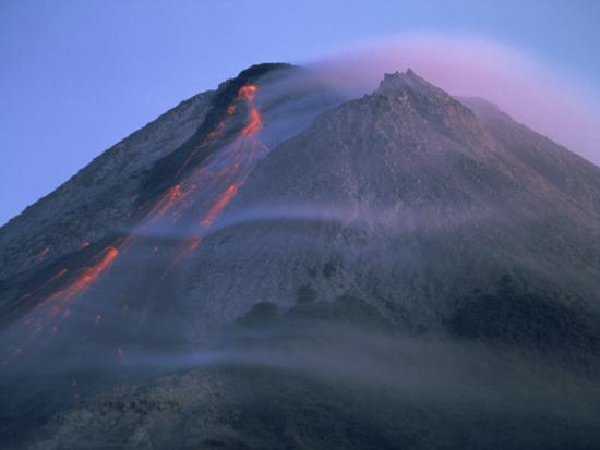'Eruption of Gunung Merapi, a Highly Active Volcano Near Yogyakarta ...