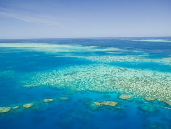 'Aerial View of Moore Reef, The Great Barrier Reef, Cairns Area, North ...