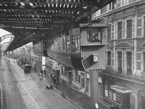 Wuppertal's Hanging Tram Line Photographic Print at AllPosters.com