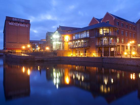 'Waterfront at Night, Nottingham, Nottinghamshire, England, United ...