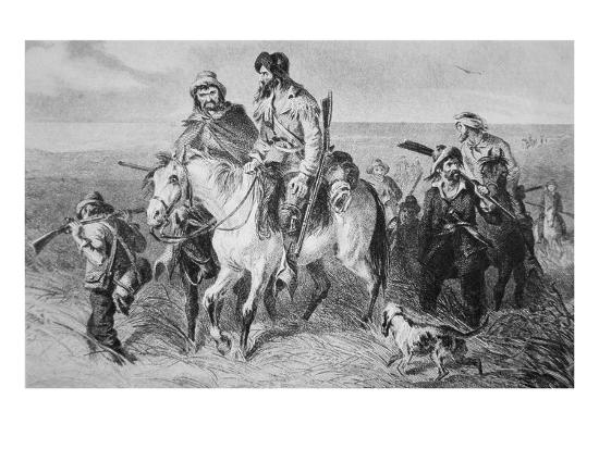 'Border Ruffians from Missouri Invading Kansas, 1856 (Etching)' Giclee ...