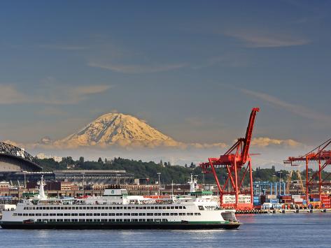 Ferry Leaving Seattle, Seattle, Washington, USA Photographic Print by ...