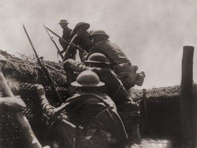 'Allied Soldiers Go over the Top During World War I, Ca. 1917' Photo ...