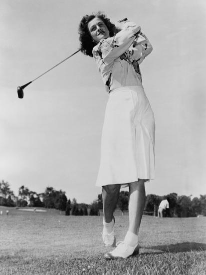 'Mildred 'Babe' Didrikson Zaharias Swinging Golf Club in 1947' Photo ...