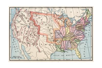 'Map of the United States in 1830' Giclee Print | AllPosters.com