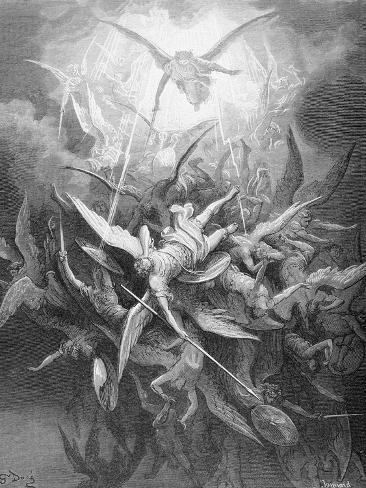 The Fall of the Rebel Angels, from Book I of 'Paradise Lost' by John ...