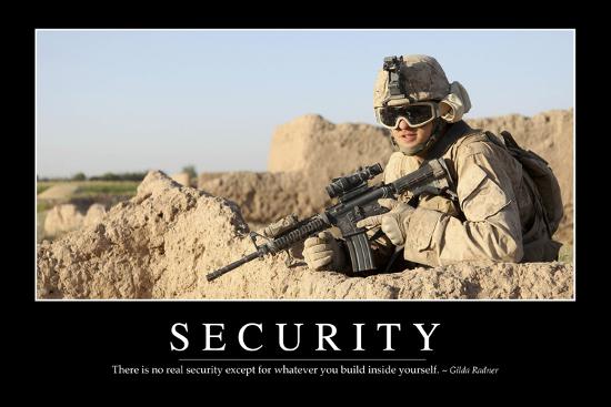 'Security: Inspirational Quote and Motivational Poster' Photographic ...