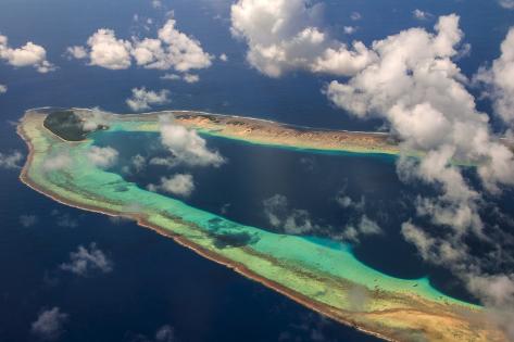 'Aerial of the Very Beautiful Ant Atoll, Pohnpei, Micronesia, Pacific ...
