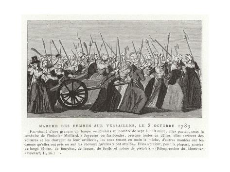 'Women's March on Versailles, French Revolution, 5 October 1789' Giclee ...