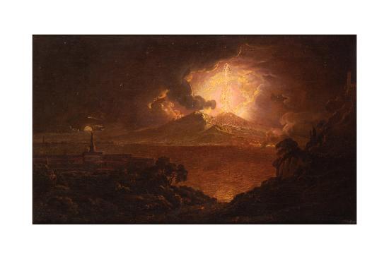 'A View of Vesuvius Erupting by Night' Giclee Print - Joseph Wright of ...
