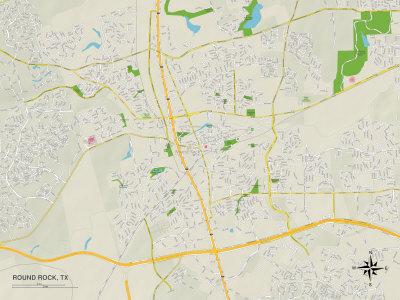 Political Map of Round Rock, TX Poster at AllPosters.com