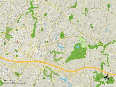 Political Map of Reston, VA Poster at AllPosters.com