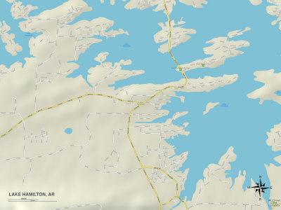 'Political Map of Lake Hamilton, AR' Prints | AllPosters.com