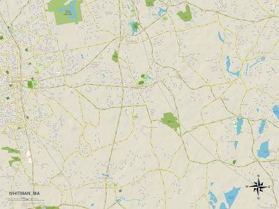'Political Map of Whitman, MA' Posters | AllPosters.com